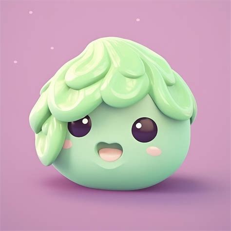 Premium Ai Image Tiny Cute Isometric Cabbage