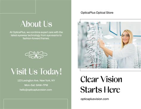 Free Optical Store Brochure Template To Edit Online