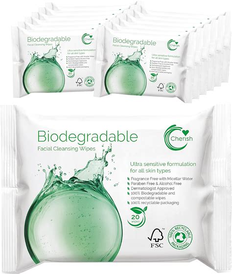 Cherish Biodegradable Facial Cleansing Micellar Water Wipes Make Up