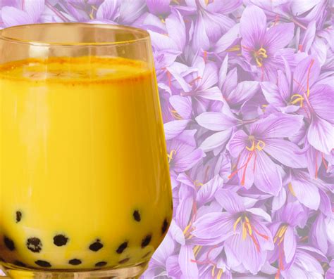 Saffron Milk Tea With Boba A Delectable Fusion Of Flavors Kong