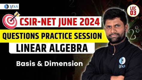 Csir Net June 2024 Basis And Dimension Linear Algebra Mathematical