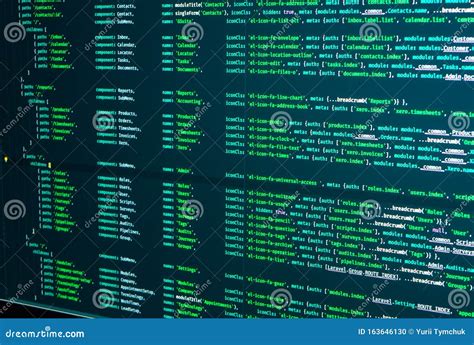 web page java script code on computer monitor software computer