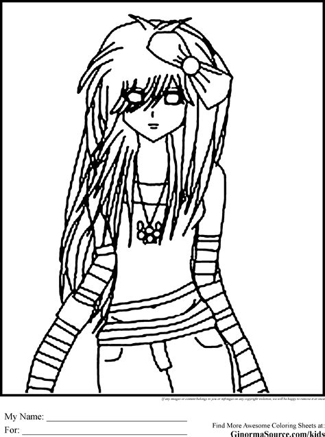 Emo Coloring Pages Printable Emo Coloring Sheets