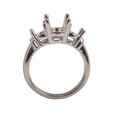 Gold And Platinum 3 Stone Round Ring Mountings 6mm Center Ottofrei