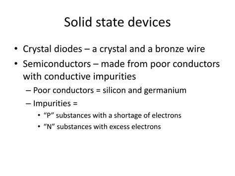 PPT Solid State Devices PowerPoint Presentation Free Download ID