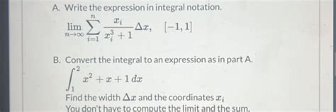 A Write The Expression In Integral Notation N Studyx A Write The Expression In Integral Notation N Studyx