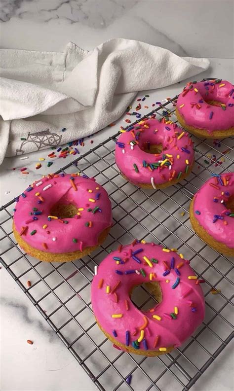 Pink Donut Sprinkles Poster Pink Frosted Donut With Colorful Sprinkles