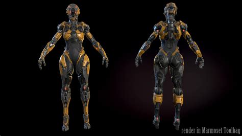 Sci Fi Cyborg Girl 03 3d Model By Serjocg