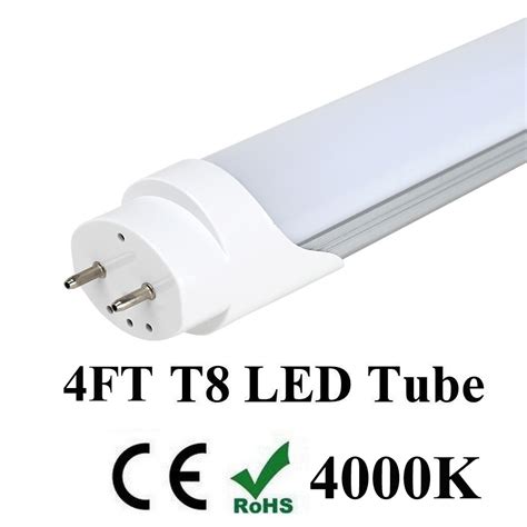4 Ft 18w T8 Led Tube Light Lamp G13 Bulbs Double End Power 4000k Milky