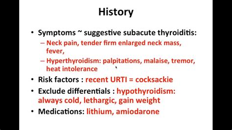 Subacute Thyroiditis Neck Swelling Patient Assessment And Management Youtube