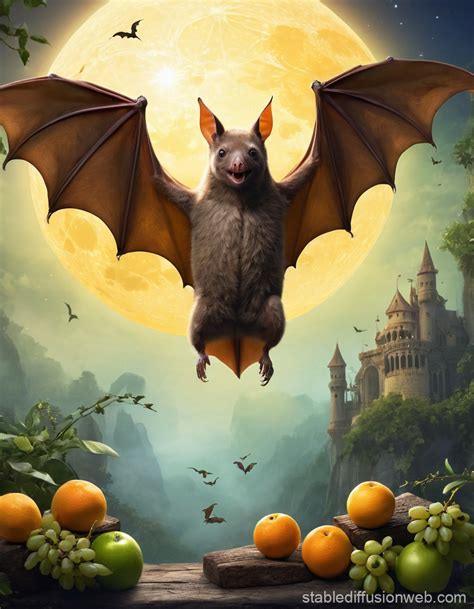 Anthropomorphic Fruit Bat Scene Stable Diffusion Online