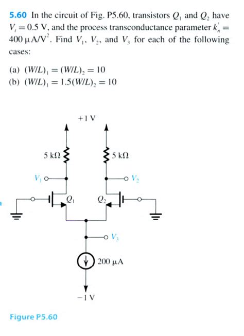 Solved 560 In The Circuit Of Fig P560 Transistors Q1 And