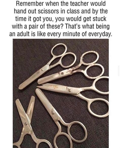 Remember When The Teacher Would Hand Out Scissors In Class And By The Time It Got You You Would