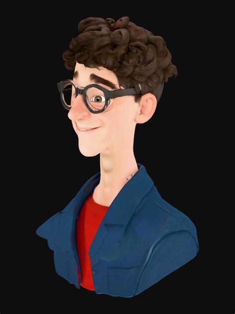 Highly Detailled And Realistic Viewing Smiling Nerd Boy Head