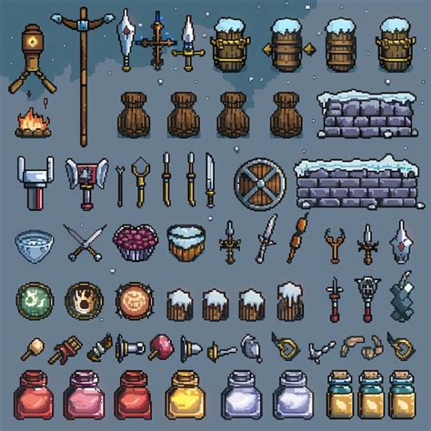 Sprite Sheet For 2d Ice Platformer Including Potions Premium Ai