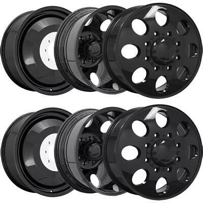 Set 6 Ion 167 Dually 20x8 25 8x200 115mm Gloss Black Wheels Rims 20
