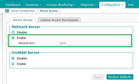 configuring codemeter on a network server dongle connected to a