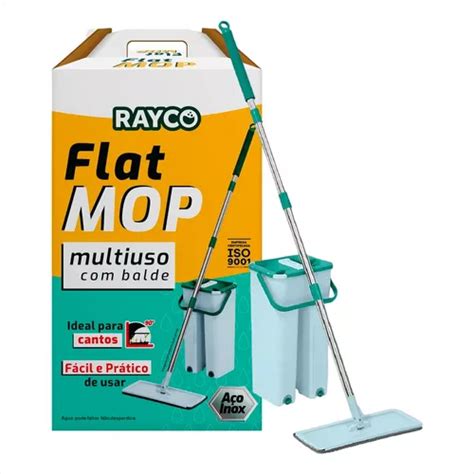 Mop Flat Balde 6 Litros Com 2 Refis Com Cabo Extensível Inox Cor Azul Claro Mercadolivre