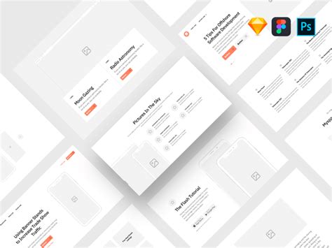 Sections - Landing Pages Wireframe Kit - Free Sketch Resource | Sketch Elements