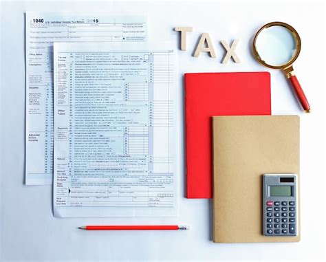 Premium Photo Individual Income Tax Return Form 1040 With Calculator