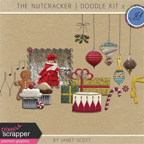 The Nutcracker Doodle Kit 2 By Janet Kemp Graphics Kit Digital Scrapbooking