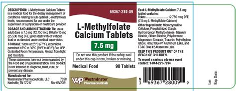 L Methylfolate Calcium Levomefolate Calcium Tablet