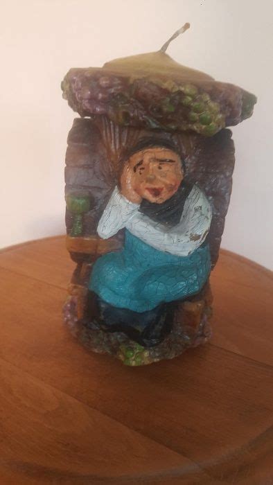 Stara Rzeźbiona świeca Chatka Z Babmi Wadowice • Olxpl