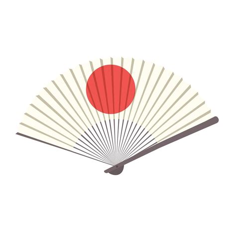 Traditional Japanese Folding Fan With Red Sun Symbol 59672031 Vector