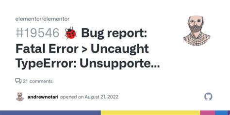 🐞 Bug Report Fatal Error Uncaught Typeerror Unsupported Operand
