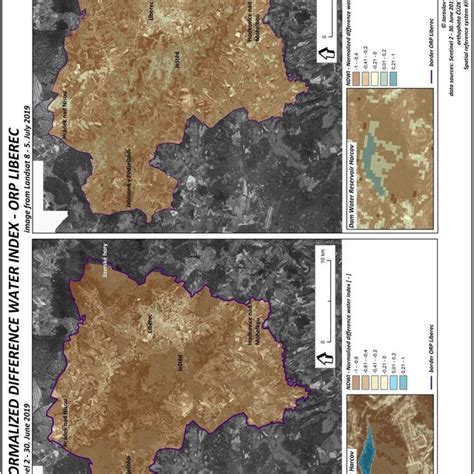 Ndwi Normalized Difference Water Index Orp Liberec Source Data