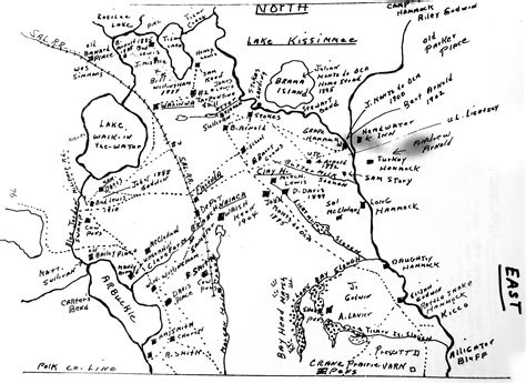 Florida Heartland History This Hand Drawn Map Shows Many Of The Early