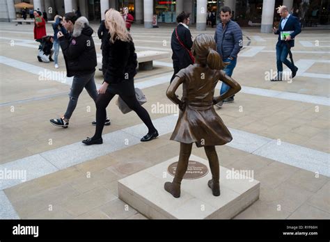 Fearless Girl Statue By Sculptor Kristen Visbal In London England