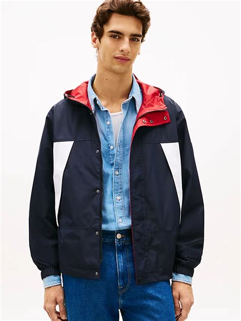 Reversible Colour Blocked Hooded Jacket Blue Tommy Hilfiger