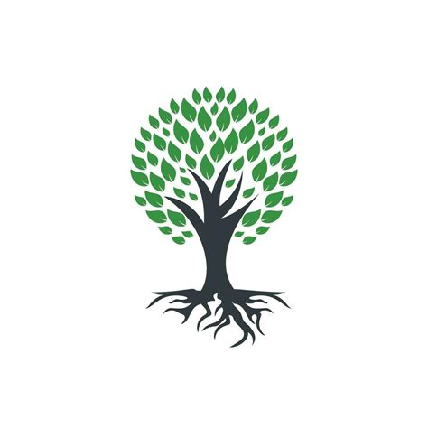 Tree Roots Vector Logo Design Vector Tree With Roots Logo Element Vector Art At Vecteezy