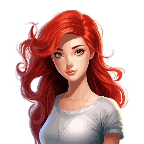 Premium Vector A Girl With A Red Head Vector On A White Background
