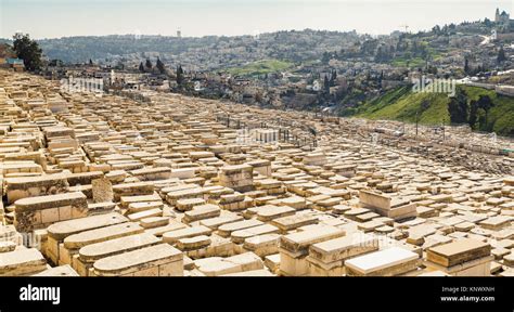 Mount Of Olives And The Old Jewish Cemetery In Jerusalem Israel Stock