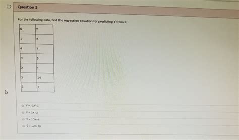 solved d question 5 for the following data find the