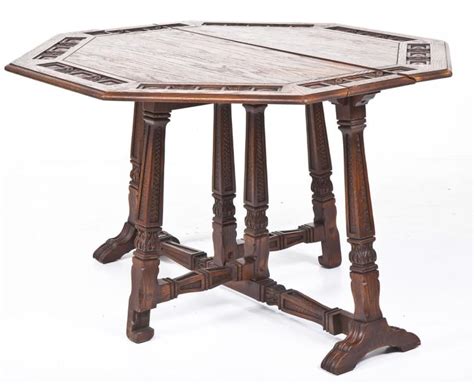 Sold Price Van Sciver Jacobean Revival Drop Leaf Card Table February