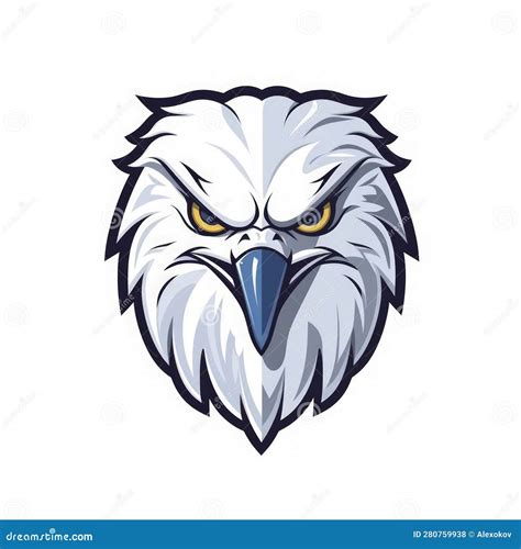Fierce Hawk Logo On White Background Stock Illustration