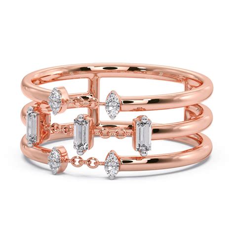 Fenced Diamond Stackable Ring Online Jewellery Shopping India Rose