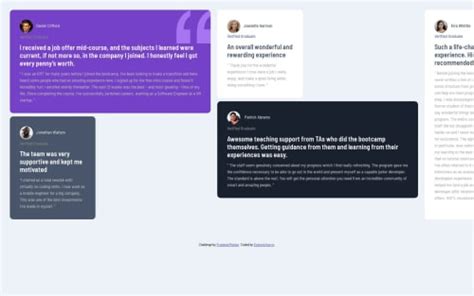 Frontend Mentor Testimonial Grid Section Using Html And Css Coding