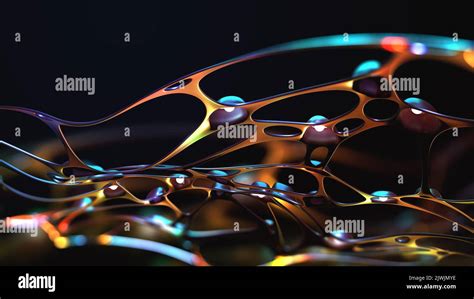 Art poster. Nanotechnology in virtual reality. Artificial intelligence neural network. Synthetic ...