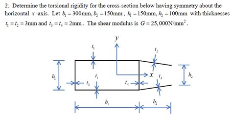 Solved 2 Determine The Torsional Rigidity For The