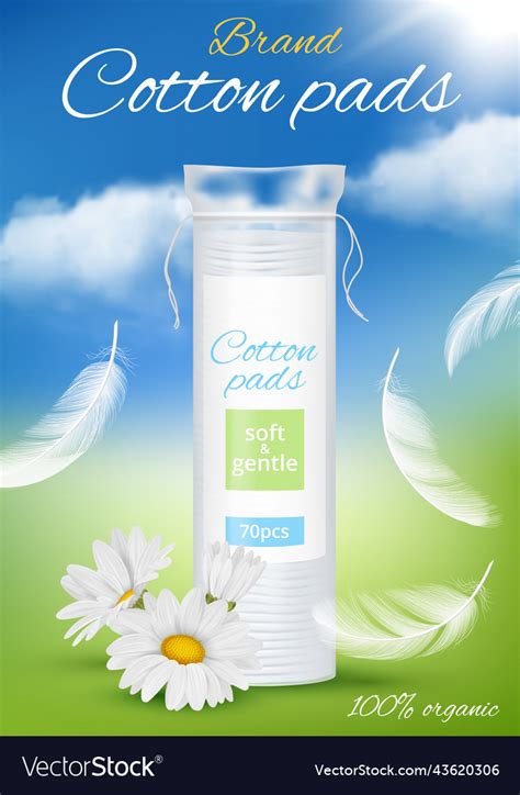 Cosmetic Pads Promo Ads For Makeup Protection Vector Image