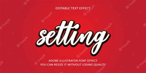 premium vector setting text font effect