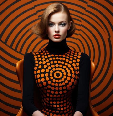 Premium Photo A Beautiful Model Outfit With An Orange Polka Dot Sweater