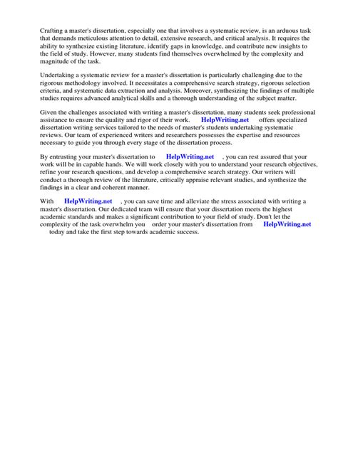 Masters Dissertation Systematic Review Pdf Systematic Review Thesis