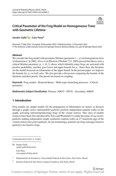 Critical Parameter Of The Frog Model On Homogeneous Trees With