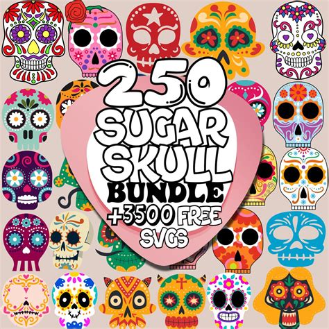 Sugar Skull Svg Sugar Skull Silhouette Skull Clipart Etsy