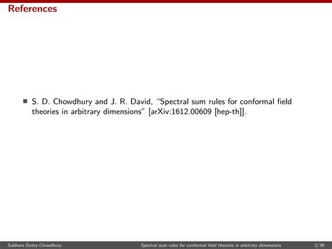 Spectral Sum Rules For Conformal Field Theories Ppt